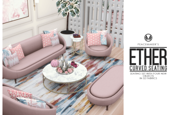 Mechtasims Bedroom Set Round Bed - CC The Sims