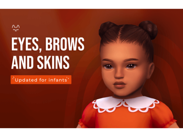 My eyes brows and skins updated for infants - CC The Sims