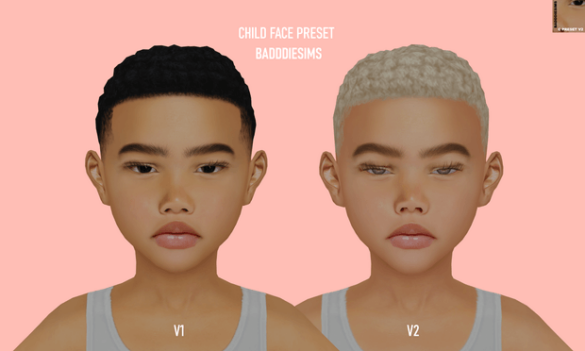 CHILD FACE PRESET v1 v2 - CC The Sims